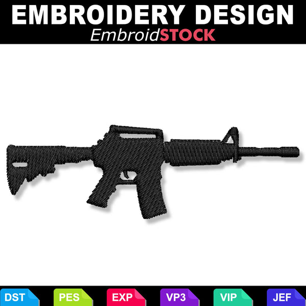 M4 Carbine | AR- 15 Style Rifle Gun Embroidery Design – Embroidstock
