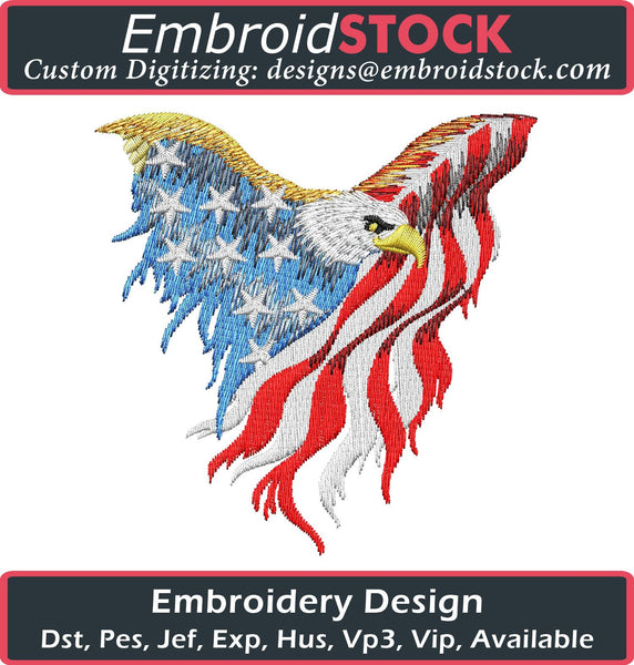Eagle Flag Embroidery Design – Embroidstock
